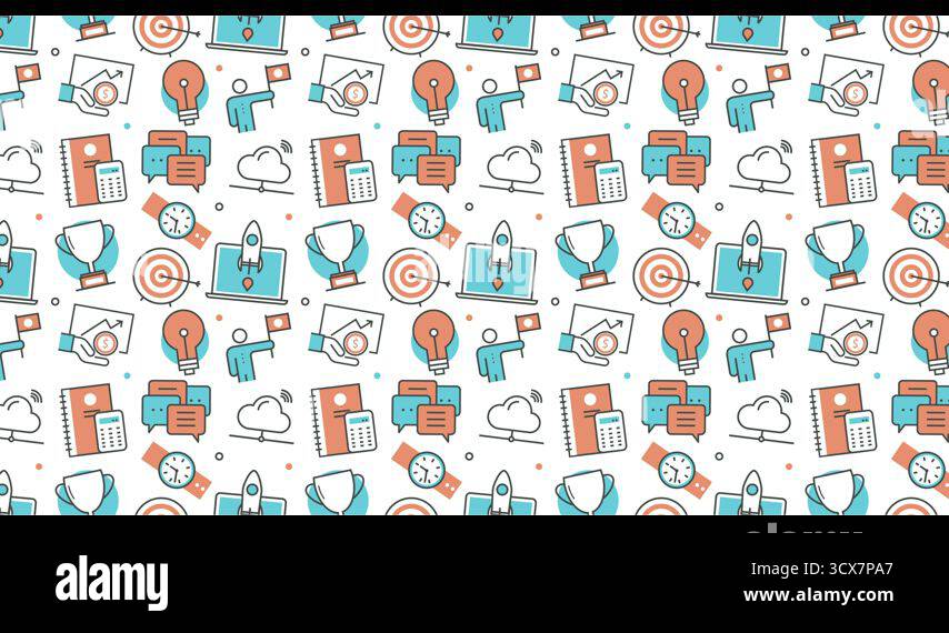 modern seamless texture background of flat business development ...