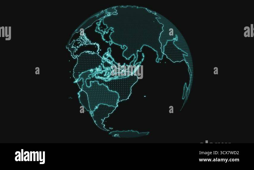digital World map and grid full latitude and longitude laser scanning ...
