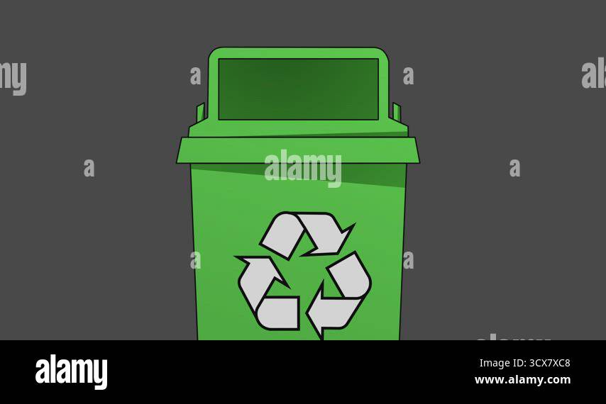 Recycle Paper Cans and Bottles Animation with Alpha Matte Stock Video ...