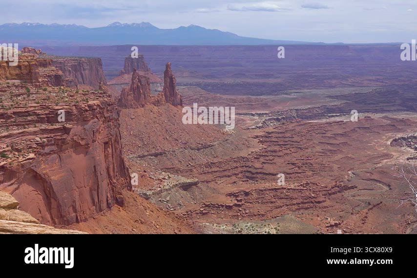 View from Mesa Arch in Canyonlands National Park near Moab, Utah, USA ...