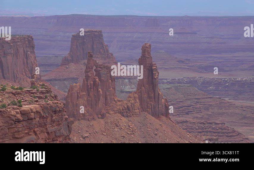 View from Mesa Arch in Canyonlands National Park near Moab, Utah, USA ...