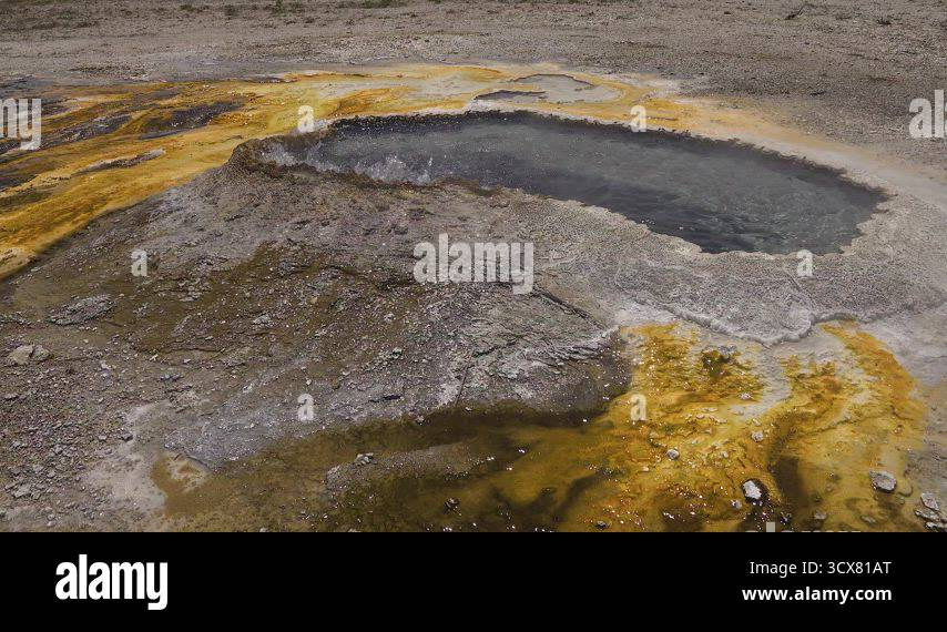 Boiling water bubbler Geyser. Active geyser with major eruptions ...