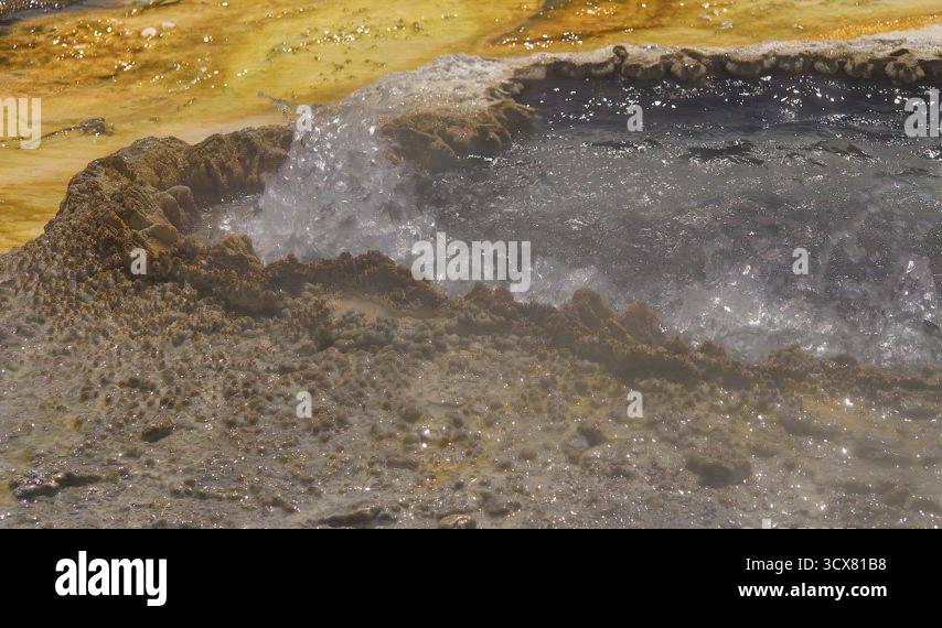 Boiling water bubbler Geyser. Active geyser with major eruptions ...