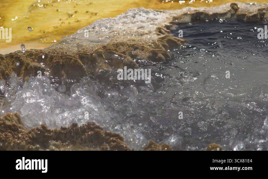 Boiling water bubbler Geyser. Active geyser with major eruptions ...