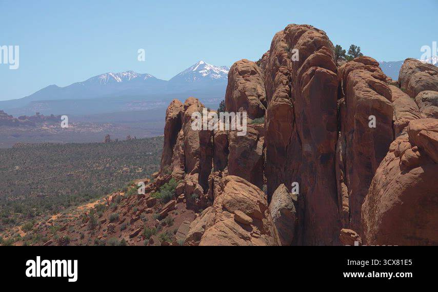 Eroded landscape, Arches National Park, Moab, Utah, USA Stock Video ...