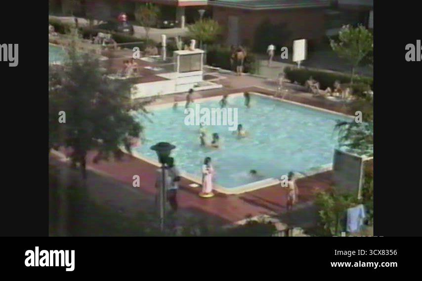 Italy 1988, Swimming pool of the summer residence 2 Stock Video Footage ...
