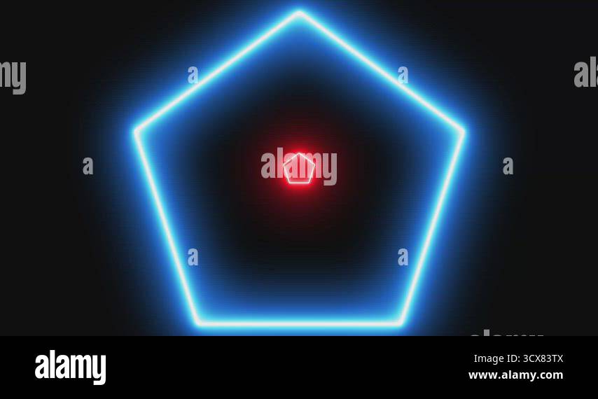 Abstract background pentagon shapes neon Stock Videos & Footage - HD ...