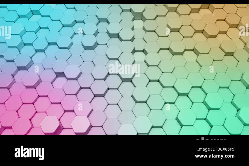 Abstract 3d background animation in the form of hexagon shapes in ...