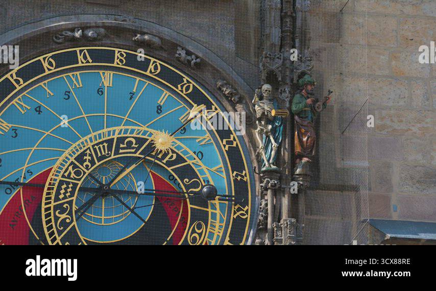 Detail of the Skeleton at the famous singing Astronomical Clock of ...