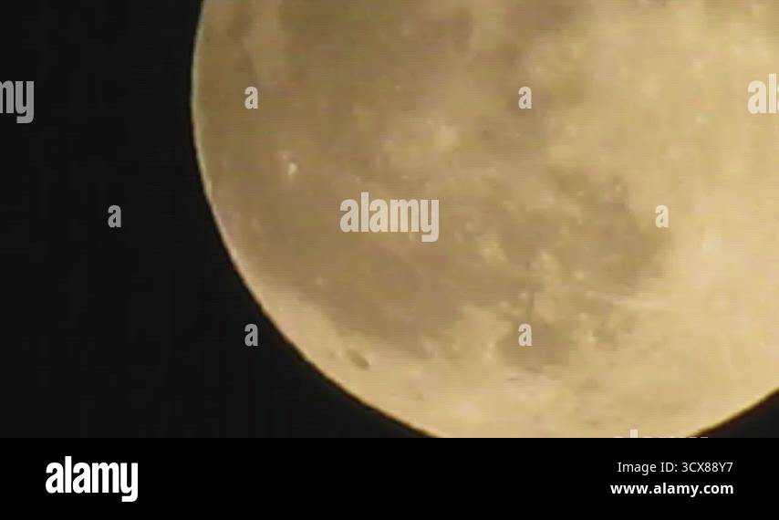 Earth moon glowing in black background at night Stock Video Footage - Alamy