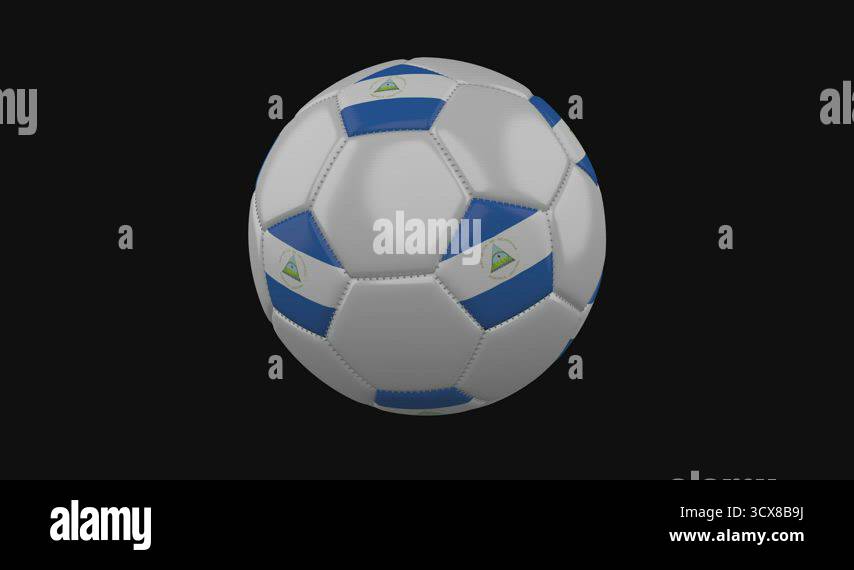 Soccer ball with flag Nicaragua, 4k with alpha, loop Stock Video ...