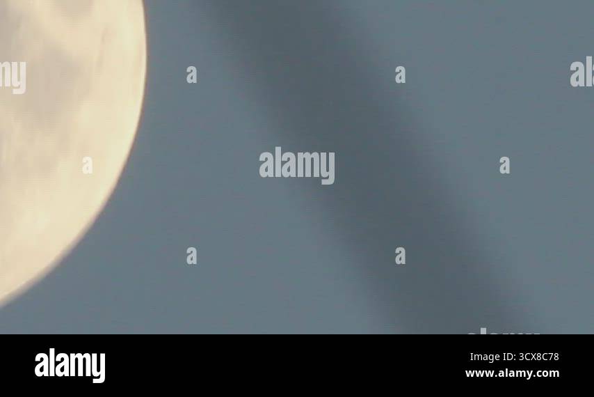 Earth moon glowing in black background at night Stock Video Footage - Alamy