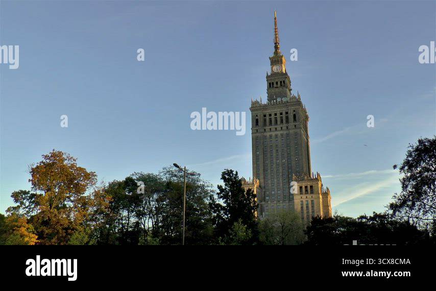Palace of Culture and Science, Warsaw, Poland Stock Video Footage - Alamy