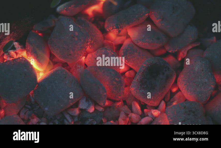 Red Hot Smolder Coals in Barbecue Grill Stock Video Footage - Alamy