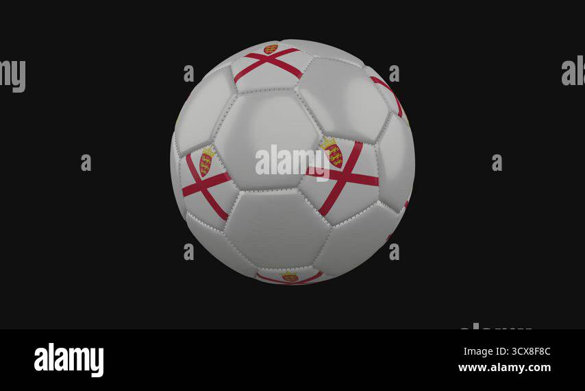 Parishes of Jersey flag on ball rotates on alpha transparency, loop ...
