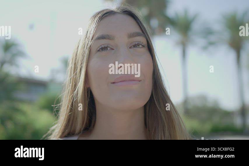 Trust in the present and in the future: face close-up shot of a ...