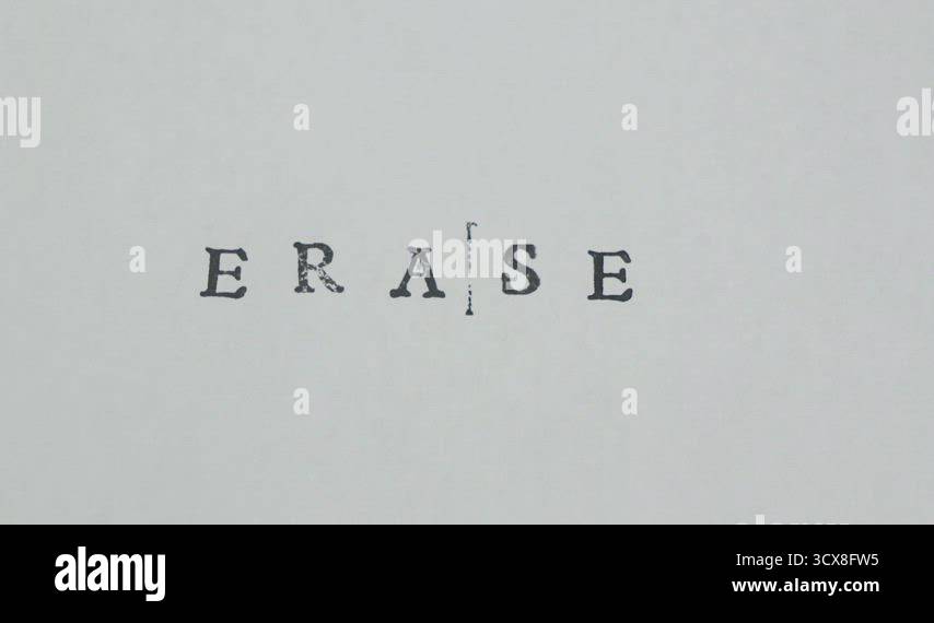 The word Erase Stock Video Footage - Alamy