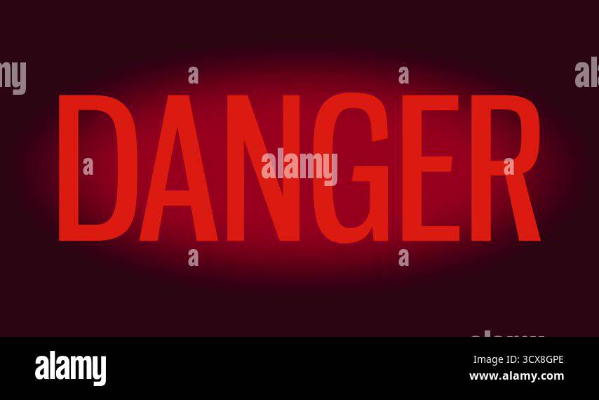 Retro Flashing Red Danger Sign Stock Video Footage - Alamy