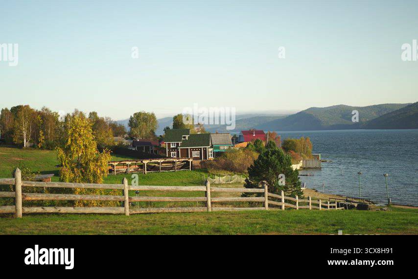 Landscape with a view of the coastal line of the village of Taltsy ...