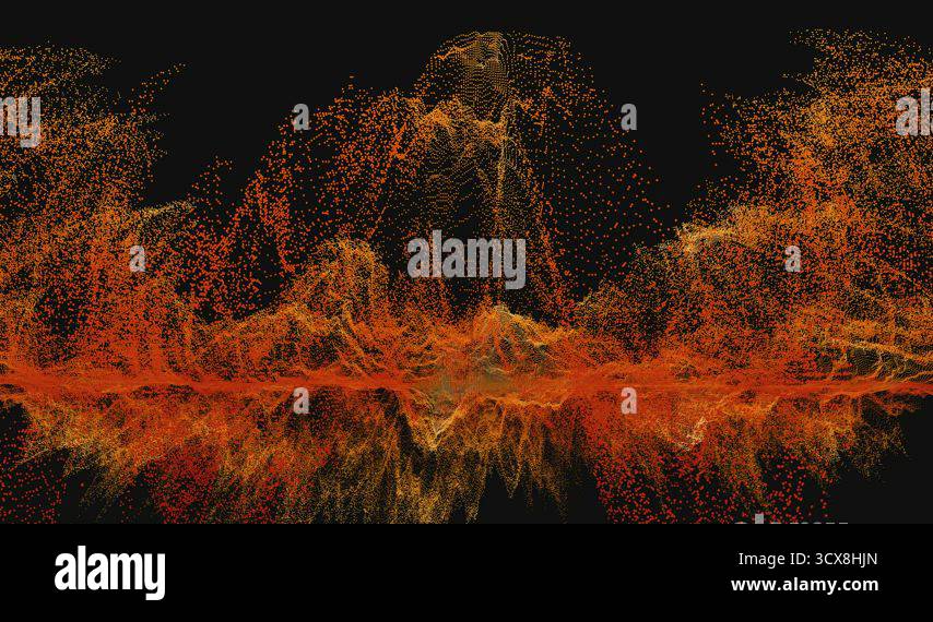 Futuristic abstract lava magma waveform ball oscillation, visualization ...