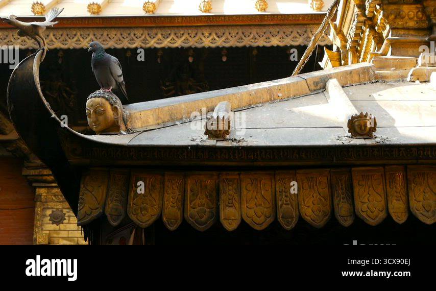 Exterior roof of beautiful Hindu temple. Exterior architecture with ...