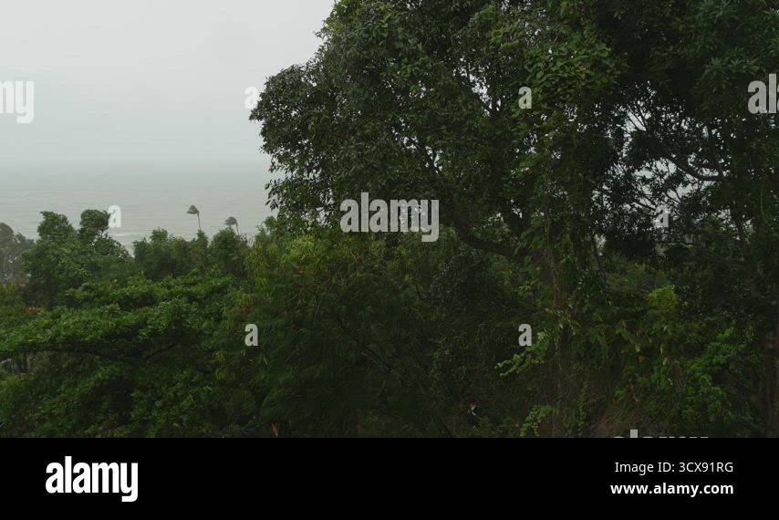 Pabuk typhoon, ocean sea shore, Thailand. Natural disaster, eyewall ...