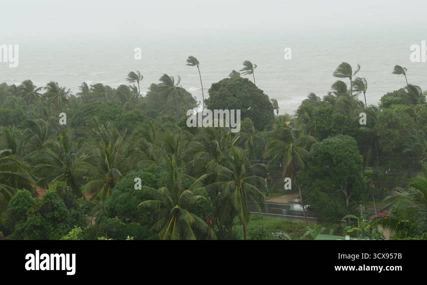 Pabuk typhoon, ocean sea shore, Thailand. Natural disaster, eyewall ...
