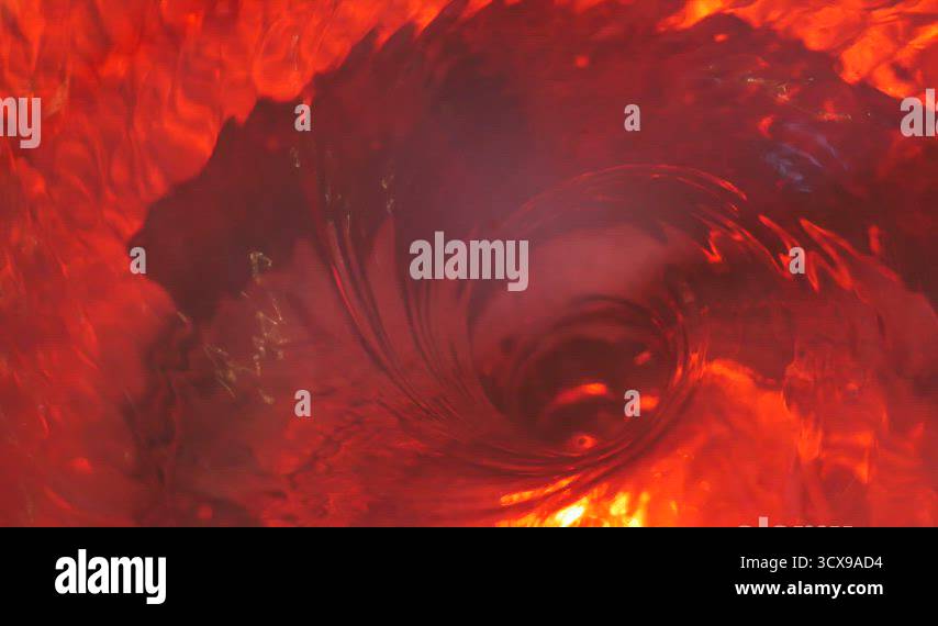 Symbol of hell, inferno and infinity. Red liquid hypnotic aqua swirl ...