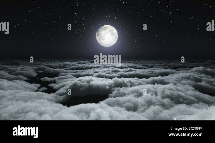above clouds full moon Stock Video Footage - Alamy