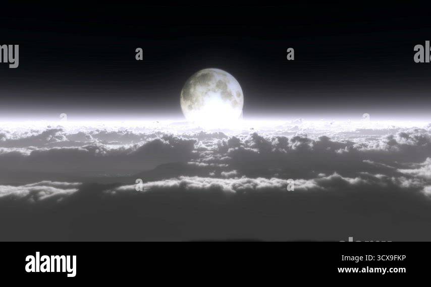 above clouds full moon Stock Video Footage - Alamy