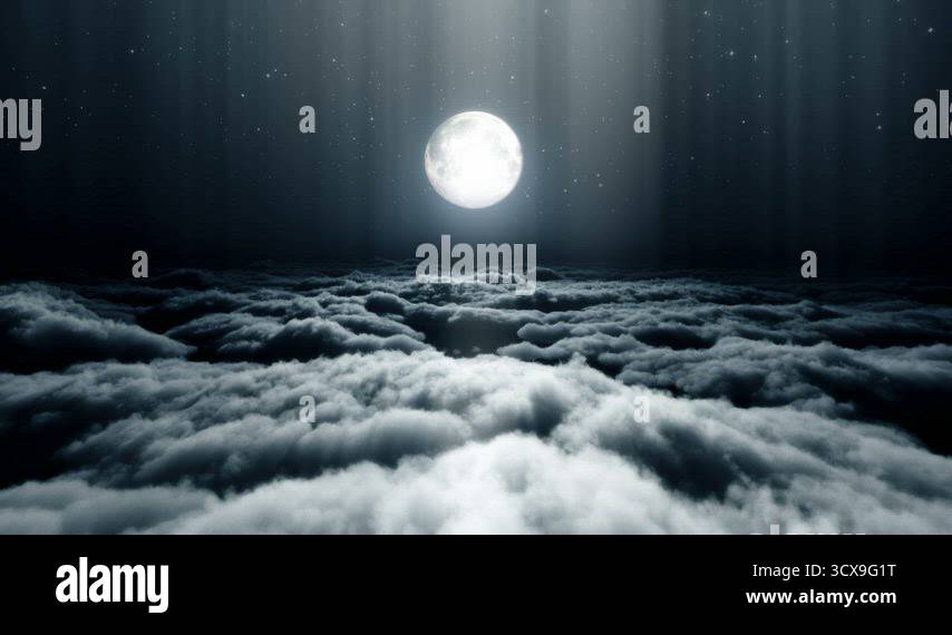 dream fly in clouds and moon Stock Video Footage - Alamy