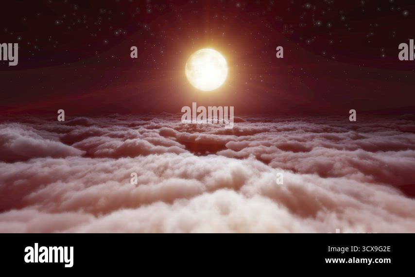 dream fly in clouds and moon Stock Video Footage - Alamy