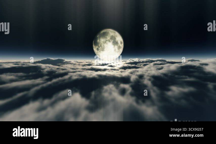 dream fly in clouds and moon Stock Video Footage - Alamy
