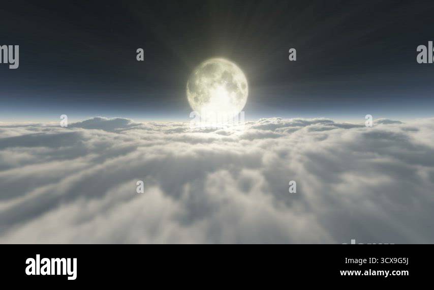 dream fly in clouds and moon Stock Video Footage - Alamy