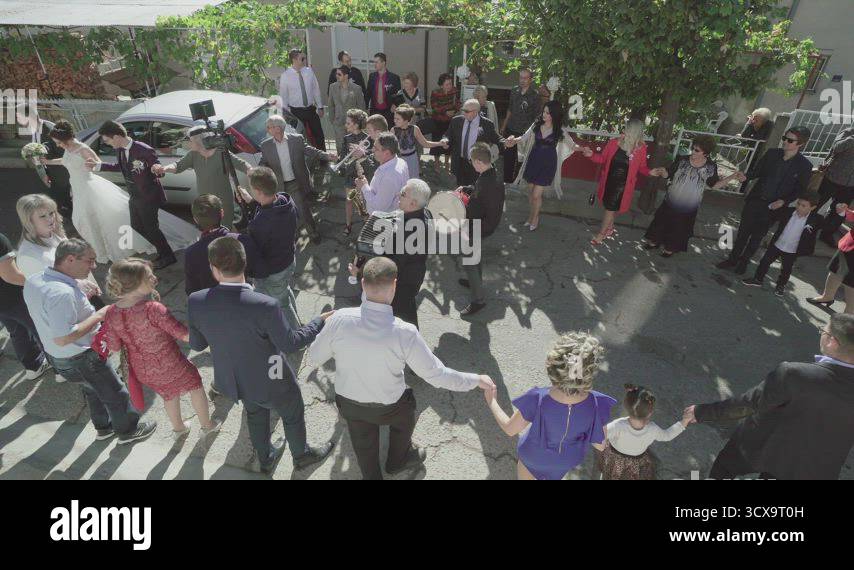 Skopje, Macedonia - circa Sept, 2017: A wedding ceremony of people ...