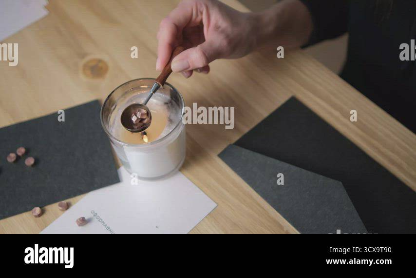 Put the letter in a black envelope. A burning candle. Wooden table ...