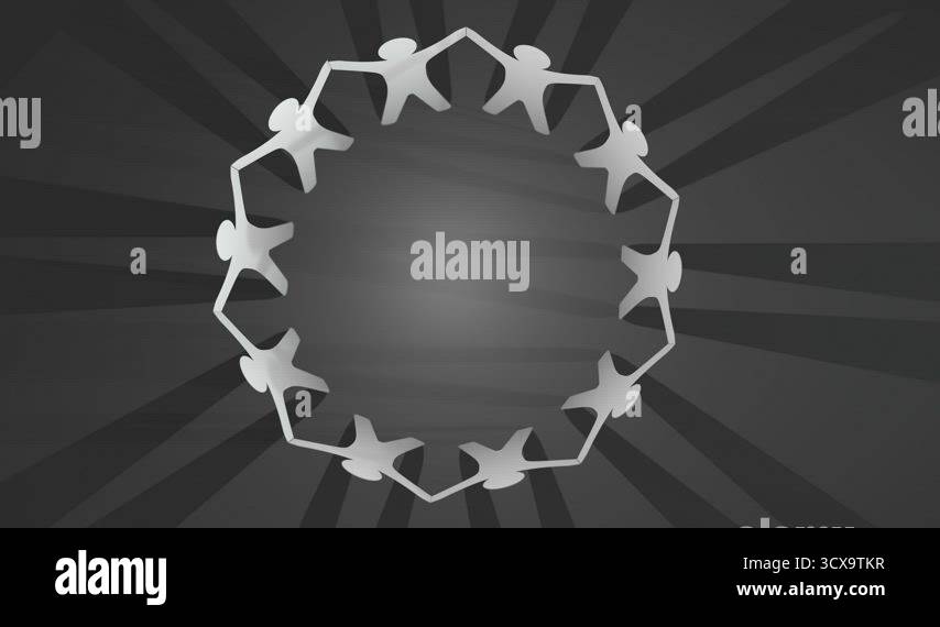 Togetherness concept, Paper doll people symbol chain, LOOP background ...