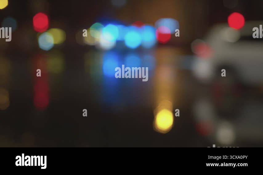 Bokeh night city traffic lights. Rainy Stock Video Footage - Alamy