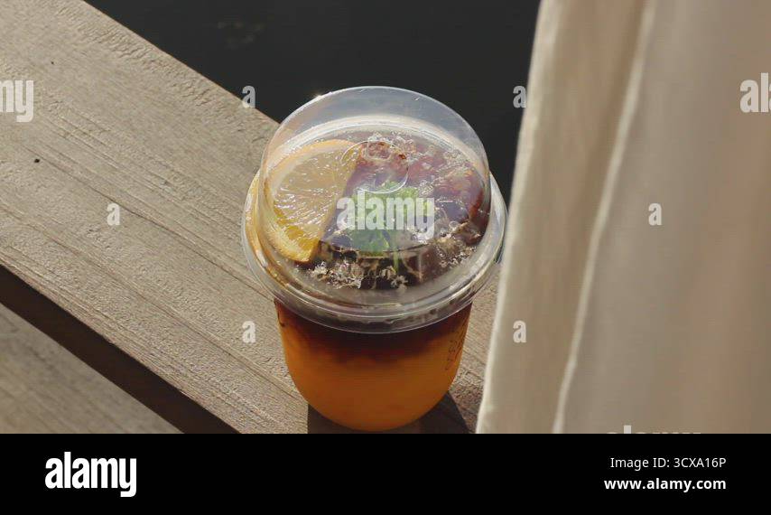 Coffee time at water pond cafe Stock Video Footage - Alamy
