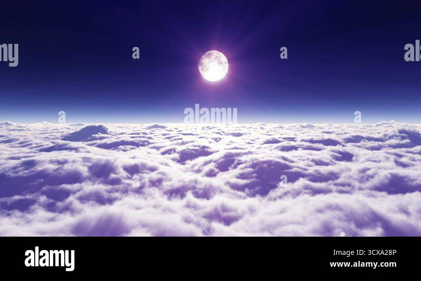 dream fly in clouds and moon Stock Video Footage - Alamy