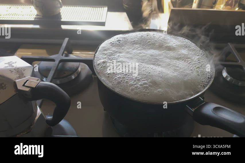 Pot boiling on stove Stock Videos & Footage - HD and 4K Video Clips - Alamy