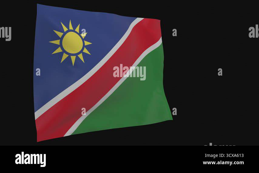 Namibia flag on pole Stock Video Footage - Alamy