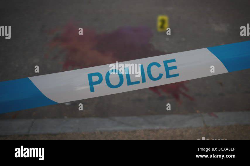 Violent Crime Scene With Flashing Police Lights Stock Video Footage - Alamy