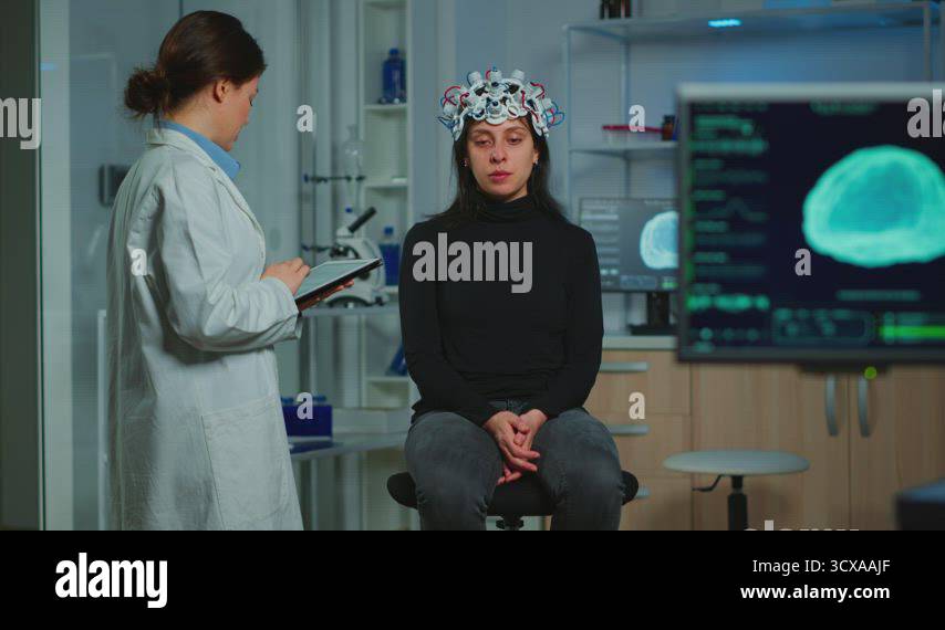 Researcher neurologist doctor asking patient's symptoms taking Stock ...