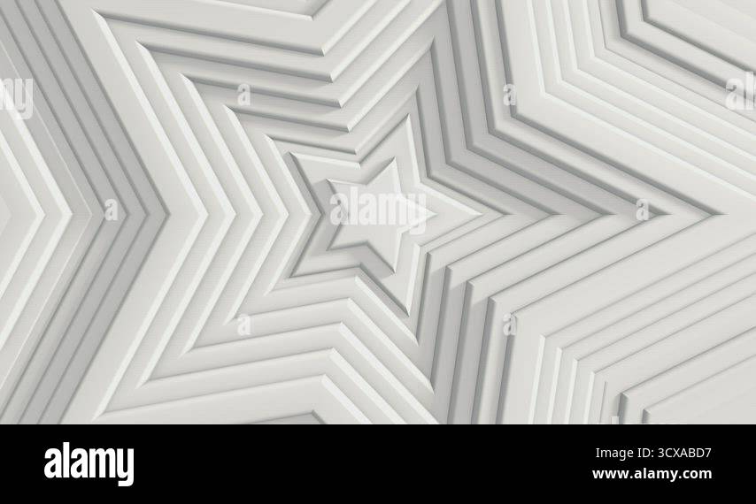Abstract star pattern with offset effect. The animation is pure white ...
