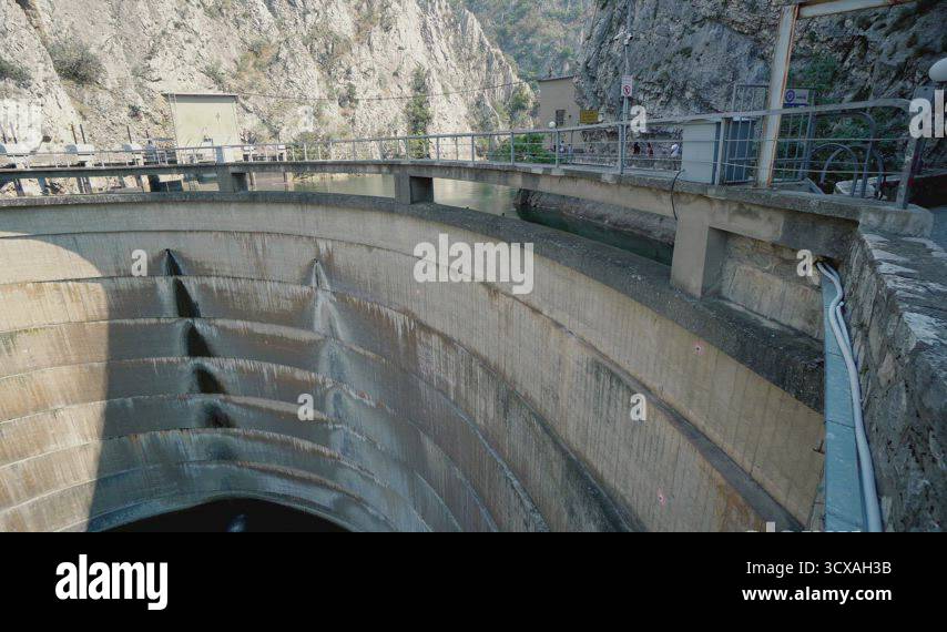Dam is a concrete arch-gravity dam on the Treska River in Matka Canyon ...