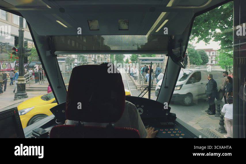 Istanbul, Turkey - 15 May, 2019: Metro driver driving in Istanbul ...