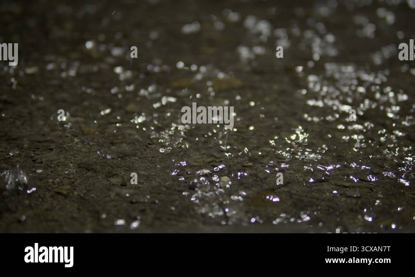 Rain falling splashes down on Stock Videos & Footage - HD and 4K Video ...