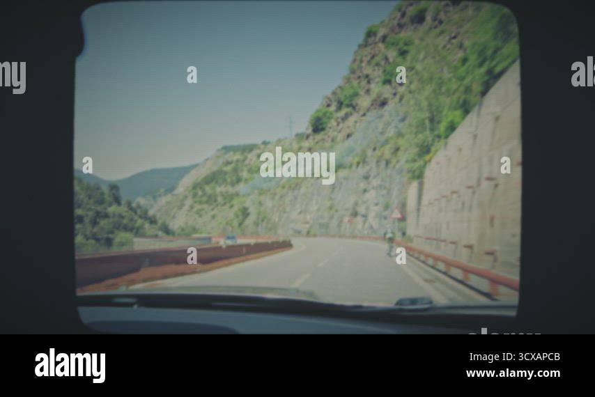 Road trip view from inside a moving car Stock Video Footage - Alamy