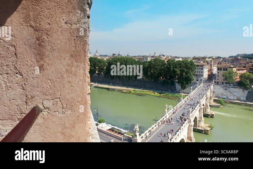 Skyline from top of Castel Sant'Angelo castle in Rome city, Italy ...